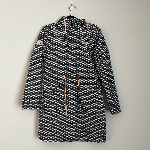 Brakeburn | Jackets & Coats | Cloud Print Blue White And Pink Long Rain ...